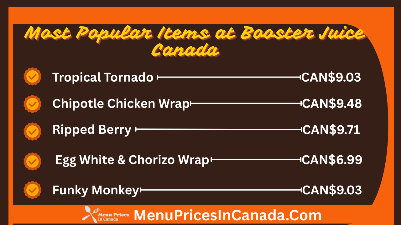 Booster Juice Menu Prices In Canada 2026 Update