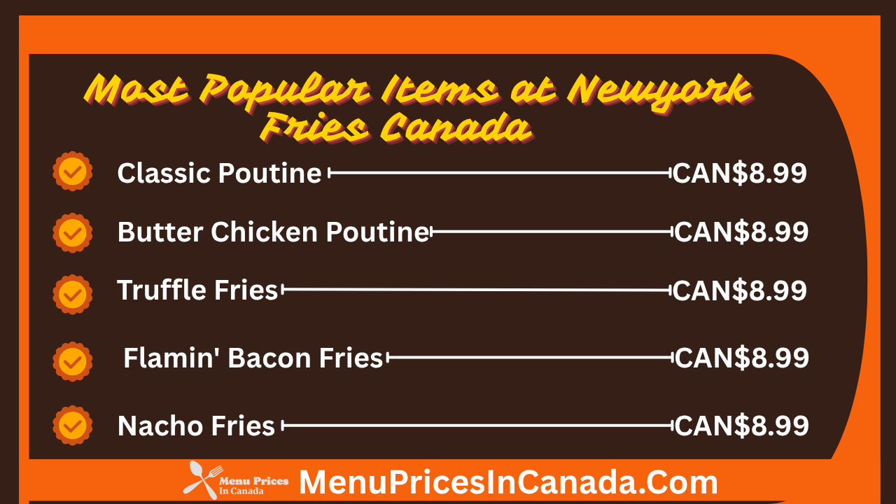 Newyork Fries Menu With Prices In Canada 2026 Update